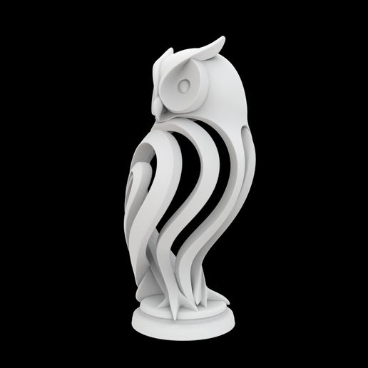 🦉 Elegant Owl Sculpture 3D Printable Model・ STL File for 3D printing・Cults