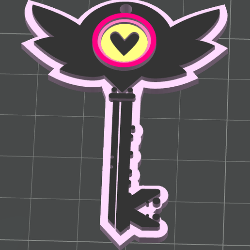 🔑 Key ring Hazbin key・Free STL File for 3D printing・Cults