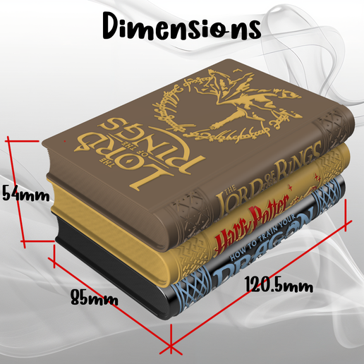 📚 Fantasy Book Stack Chest・ STL File for 3D printing・Cults