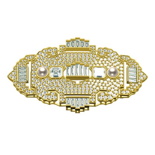 🎨 Antique Art Deco Style Brooch・ STL File for 3D printing・Cults