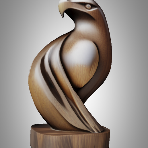 🪵 "Graceful Falcon" – A stylized modern wood falcon sculpture.・Free 3D ...