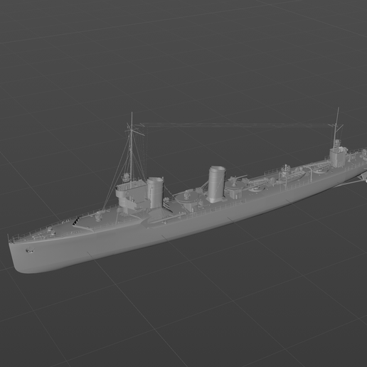 🚢 Modèle 3D du destroyer allemand V-170・Fichier OBJ pour Impression 3D ...