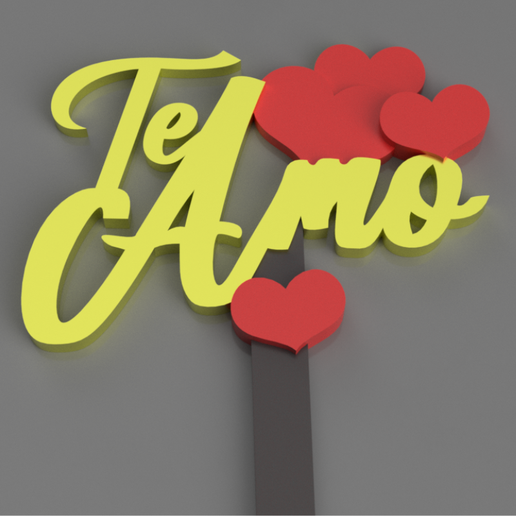 ️‍🔥 Te Amo - Topper・Free STL File for 3D printing・Cults