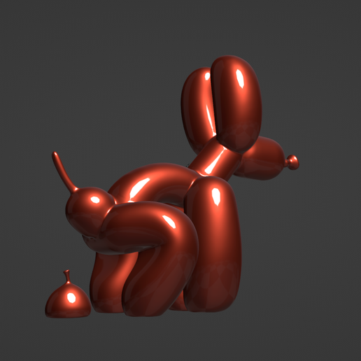 🎈 BALLOON DOG POOP HIGH POLY VERSION・ STL File for 3D printing・Cults