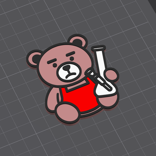 🐻 TED BEAR WITH TAP as a patch for jugs/chopp/cup/etc.・ STL File for 3D ...