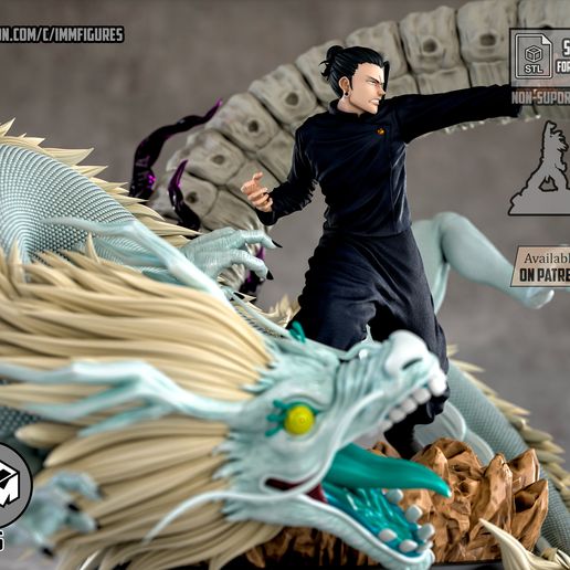 🐉 IMM Figures - Suguru Geto & Dragon・Archivo 3D para Impresión 3D・Cults