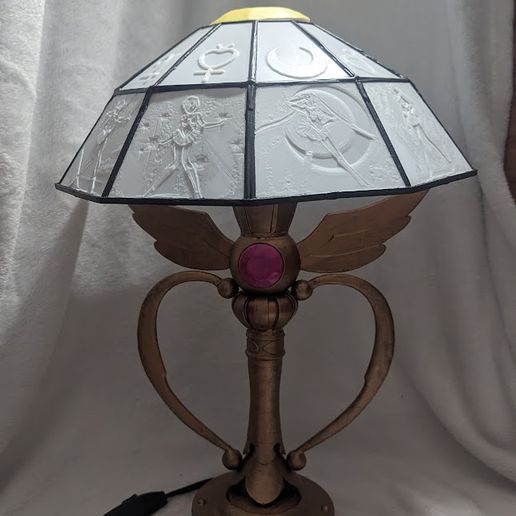 🌙 Sailor Moon Lamp with Lithophane tiffany style shade・3D Print with ...