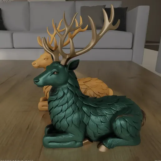 🦌 Elegant Sitting Deer Statue STL File for 3D Printing Decor・ STL File ...