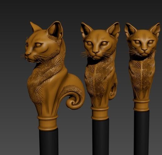 cat head walking stick