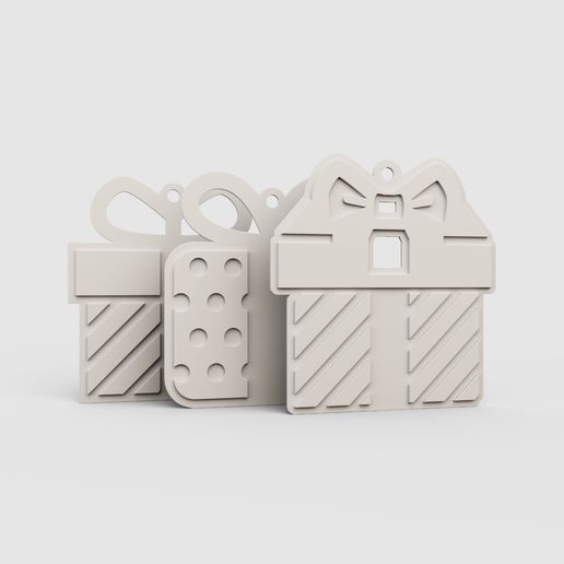 arquivo STL Bring Holiday Cheer to Your Tree! STL Gift Box Ornament ...