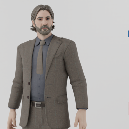 🎮 Alan Wake Lowpoly RIgged・ OBJ File for 3D printing・Cults