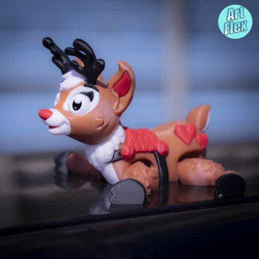 🎄 Flexi Reindeer STL/3MF Print In Place Body, Snap Fit Head・ 3D File ...