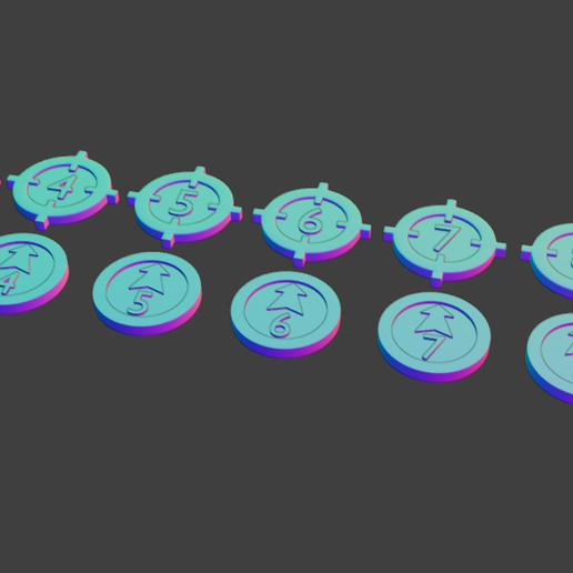Free STL file Numbered Tokens for Wargames ♟ ・Object to download and to ...