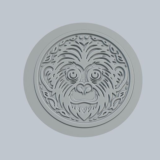 3D file Monkey Animal Medallion Monkey 3d Print Model 🐒 ・3D printable ...
