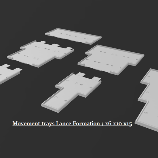 🦸 Wargaming Fantasy Movement Trays - Cavalry Lance Formation - 30x60mm ...