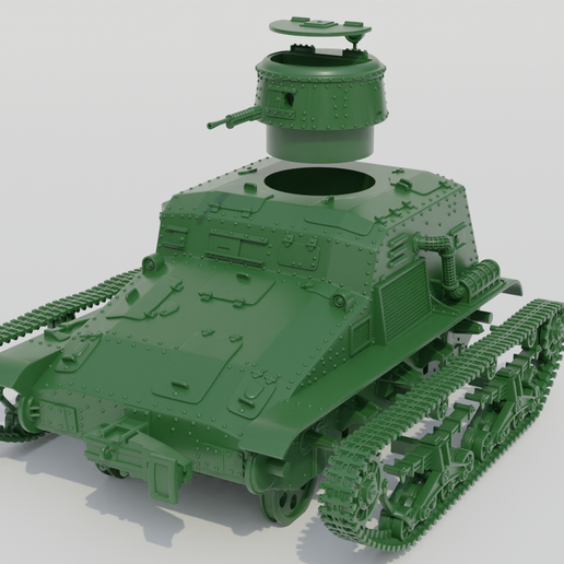 🇯🇵 Type 95 So-Ki Armored Railroad Tankette + 2 Tankmen (Japan, WW2)・ 3D ...