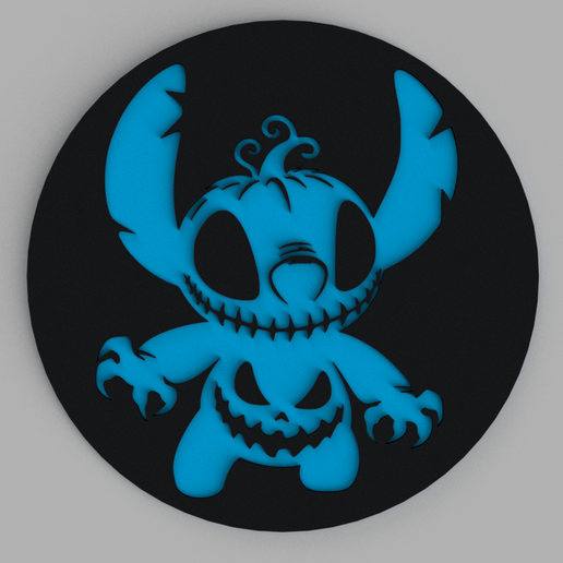 🎃 Halloween themed Stitch Coasters・Free STL File for 3D printing・Cults