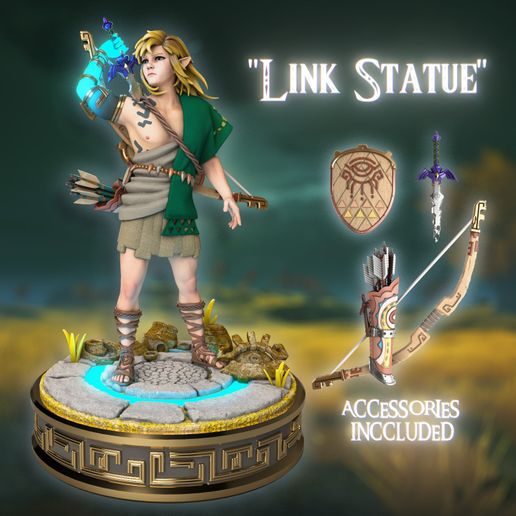 🔗 Link HD Statue - Zelda Tears of the Kingdom - TOTK・ STL File for ・Cults