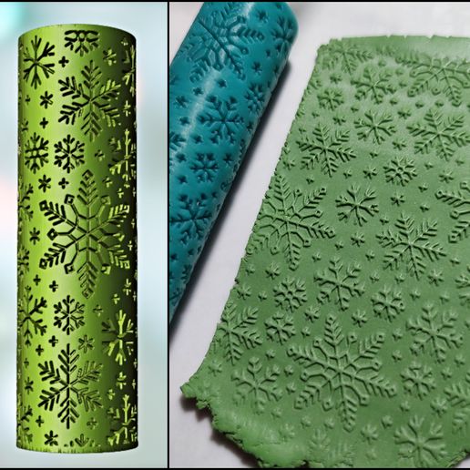 STL file CHRISTMAS/WINTER SNOWFLAKES ROLLER PIN stl file 🧷 ・Design to download and 3D print・Cults