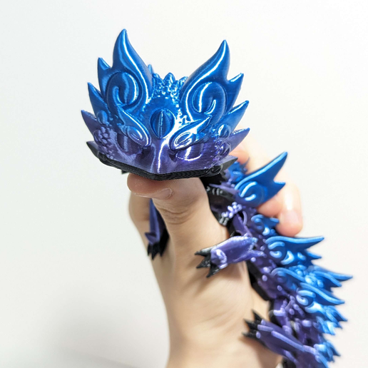 🌬️ Articulated short wind dragon Shiro・ STL File for 3D printing・Cults