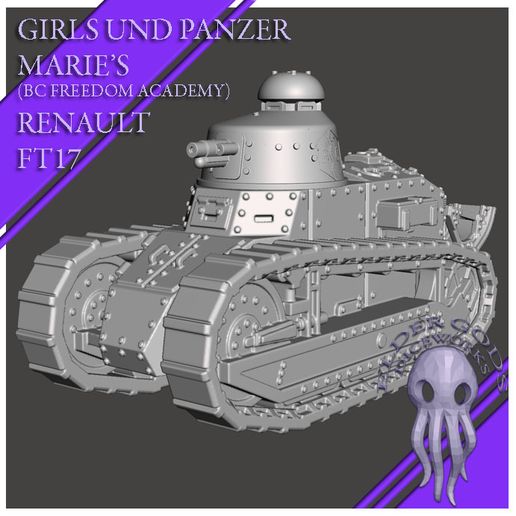 🪖 Girls und Panzer Marie's (BC Freedom) FT17・ STL File for 3D printing ...