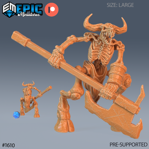 3D file Minotaur Skeleton Axe ‧ DnD Miniature ‧ Tabletop Miniatures ‧ Gaming Monster ‧ 3D Model ...
