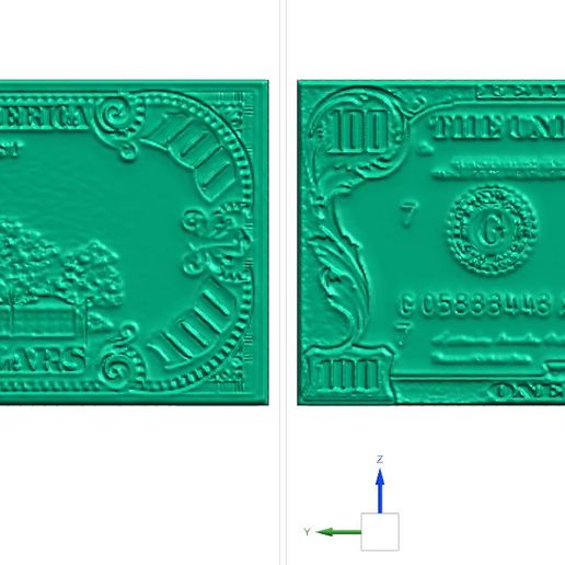 💯 100$ bill・ STL File for 3D printing・Cults