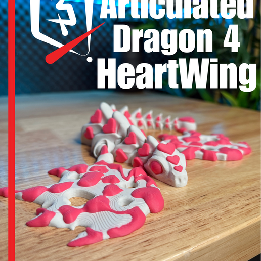 Articulated Dragon 4 – HeartWing 🐉💖・ STL File for 3D printing・Cults