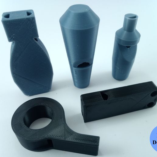 💀 Whistles Minimalist - 5 Unique Design・ 3D File for 3D printing・Cults