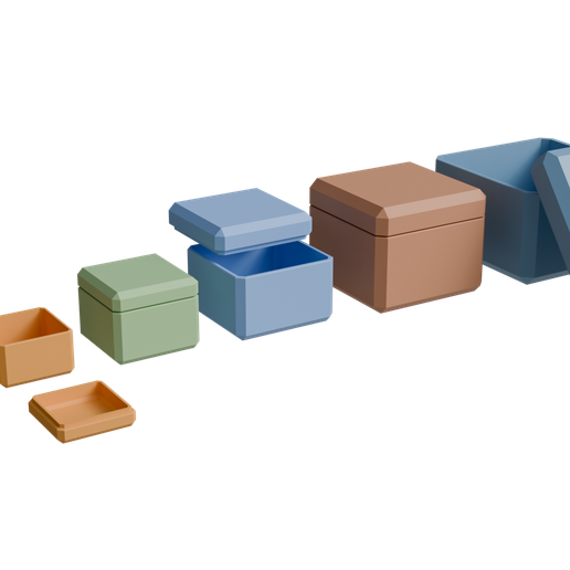 📦 Snap-Fit Storage Box Set (6 Sizes) – Minimal 3D Printable Containers ...