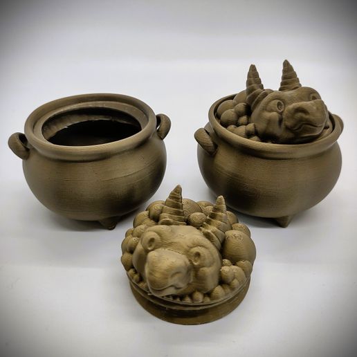 🐉 Dragon in Cauldron treat container・ STL File for 3D printing・Cults