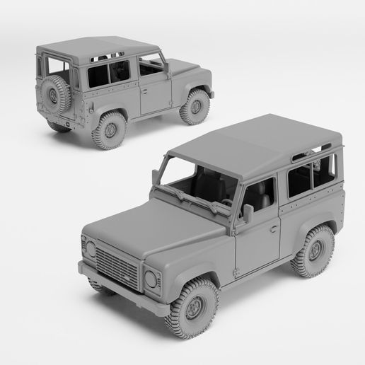 🚗 Land Rover Defender 90 - H0 scale car model kit・ 3D File for 3D ...