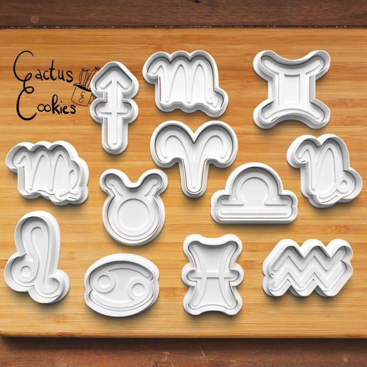 3D file Zodiac Signs Cookie Cutter set 0781 🍪 ・3D printer model to ...