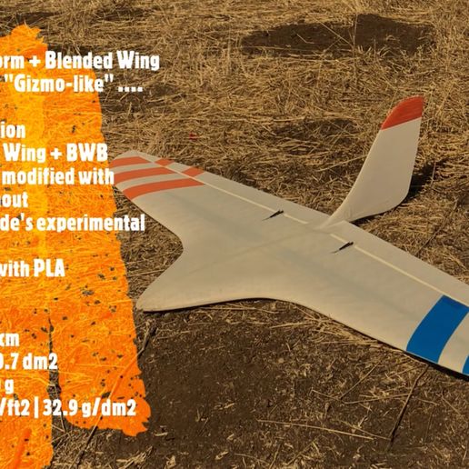 🪶 MIZMO - A Blended Wing Body (BWB) Flying Wing・Free 3D File for 3D ...
