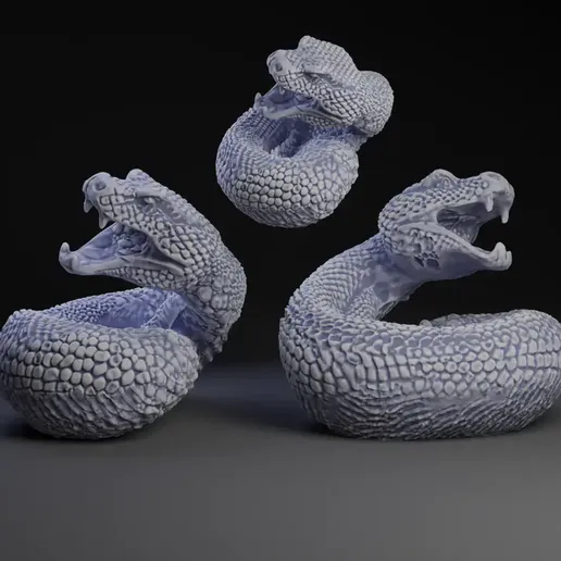 Free OBJ file Coiled Snake 🐍 (3MF)・3D print design to download・Cults