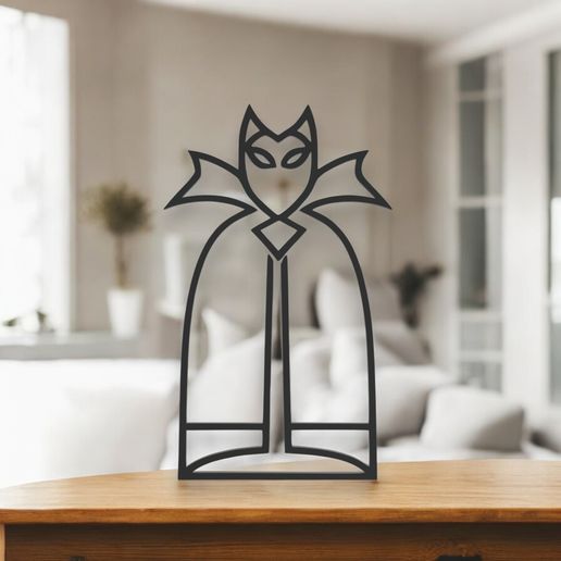 🧛 Vampire Line Art - Desktop Line Art・ OBJ File for 3D printing・Cults