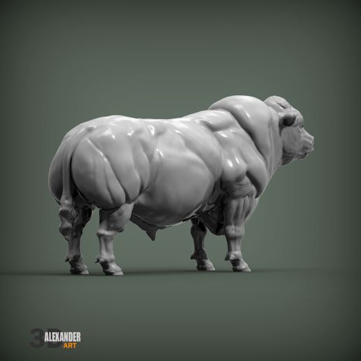 STL file Belgian Blue bull 3D print model 🐂 (OBJ)・3D printing design to ...