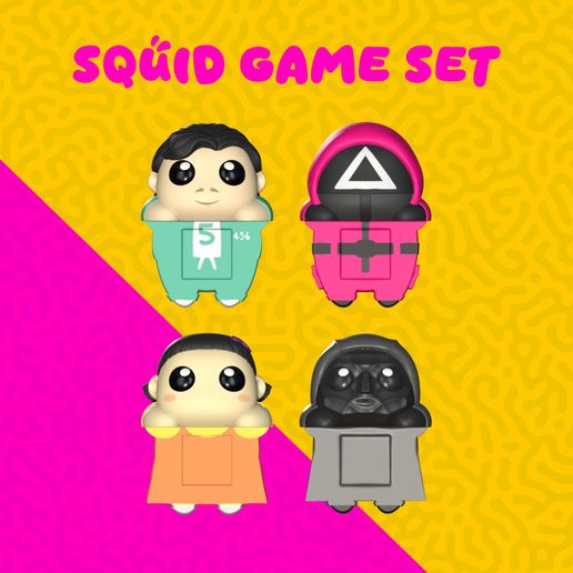 🦑 squid game cute set peeker charms (hippers) set for smartphone and ...