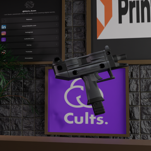 🔫 Uzi Submachine Gun – 3D Printed Compact Weapon Replica・ STL File for ...