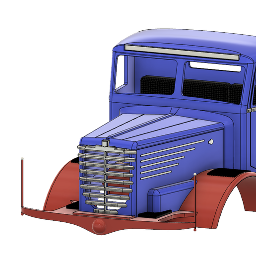 STL-Datei Büssing 8000 LKW Truck Lastwagen Karosserie Kabine Größere schutzbleche Radkästen 🚚 ...