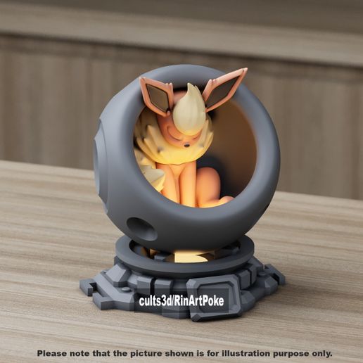 🐉 Flareon en vainas de máquinas curativas de pokemon・Archivo STL para Impresión 3D・Cults