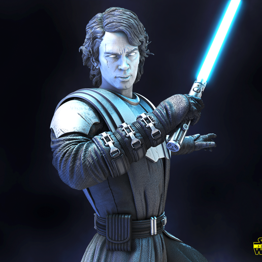 🗿 Anakin Skywalker (Clone Wars) Sculpture - Star Wars 3D Models ...