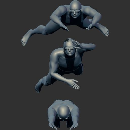 🏊 Swimming Man 3D Printable Model with Multiple Poses・ 3D File for 3D ...