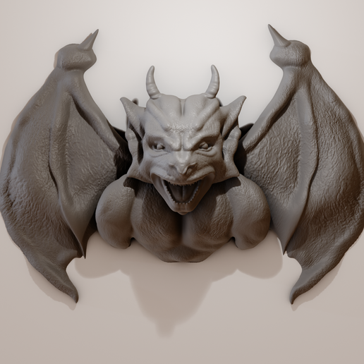 STL file gargoyle with wings roaring wall mount stl 🏛️ ・3D printable ...