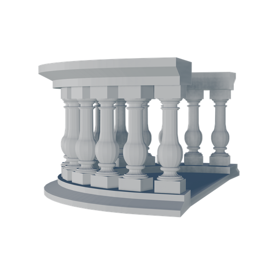 🪜 3D Stone Balustrade・ STL File for 3D printing・Cults