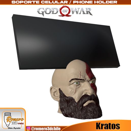 STL file Soporte Celular Kratos God of War / Phone Holder 📞 ・3D print ...