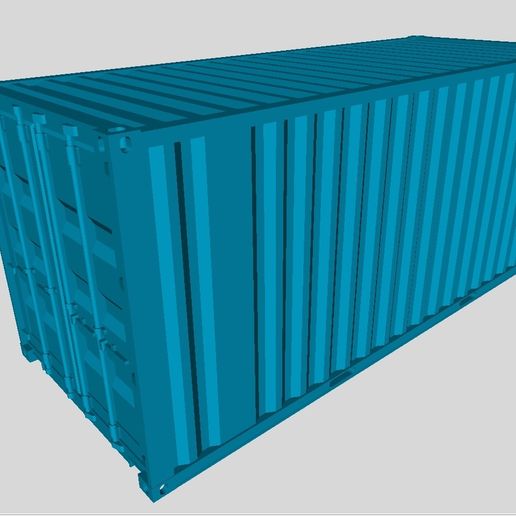 3D file Standard 20 ft 6 meters shipping container in 0 scale 🚂 ・3D ...