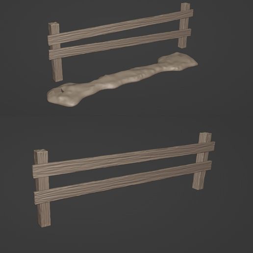 🪵 Wooden Fence・ STL File for 3D printing・Cults