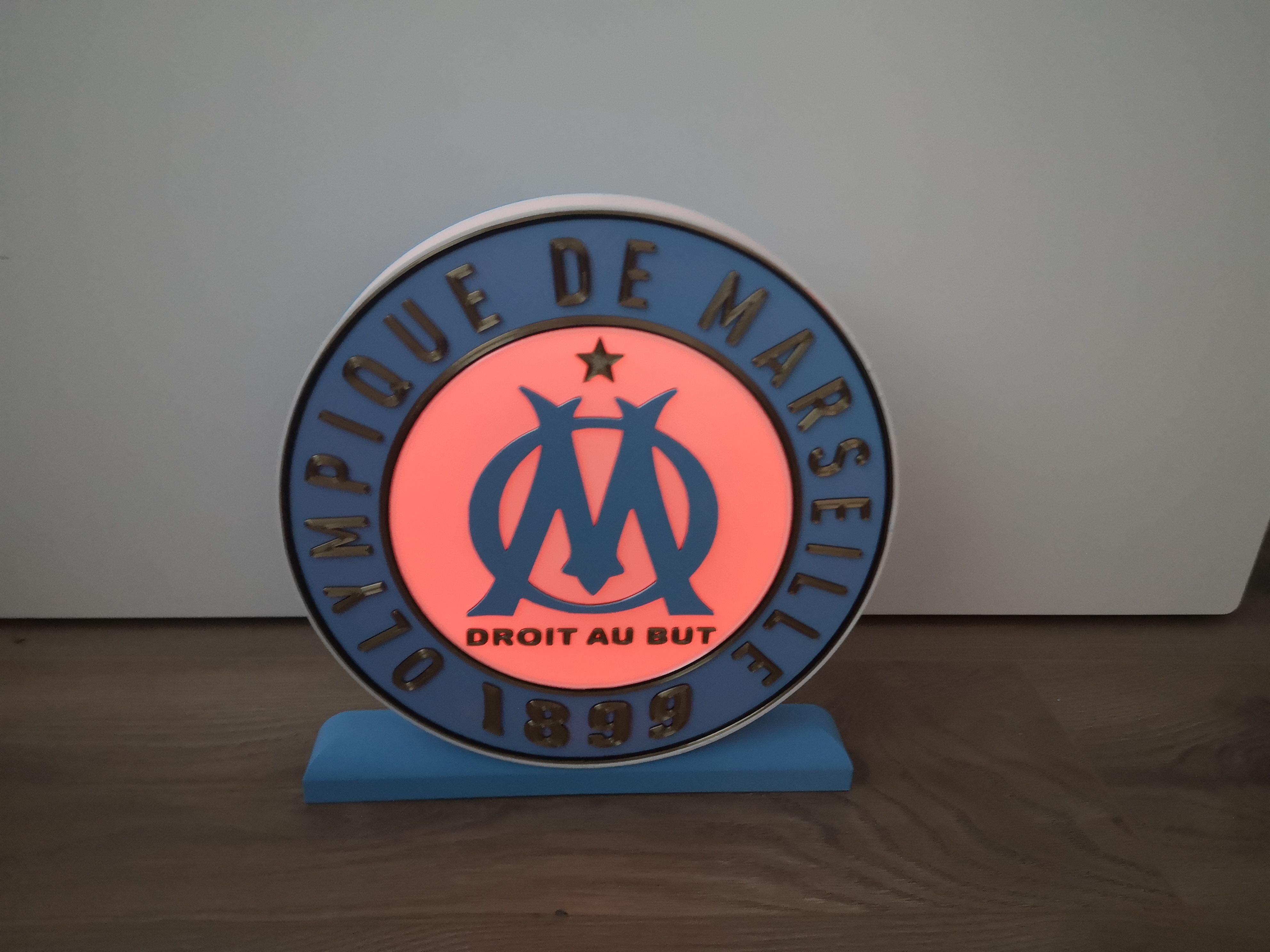 Télécharger fichier STL Lampe logo foot OM • Modèle pour impression 3D ・ Cults