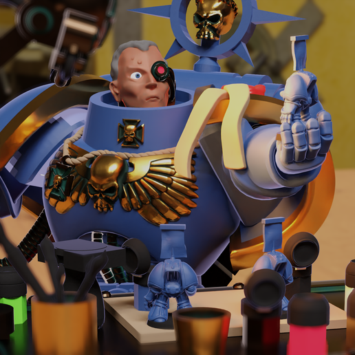 🎲 Chapter Master General McArmchair・Free 3D File for ・Cults